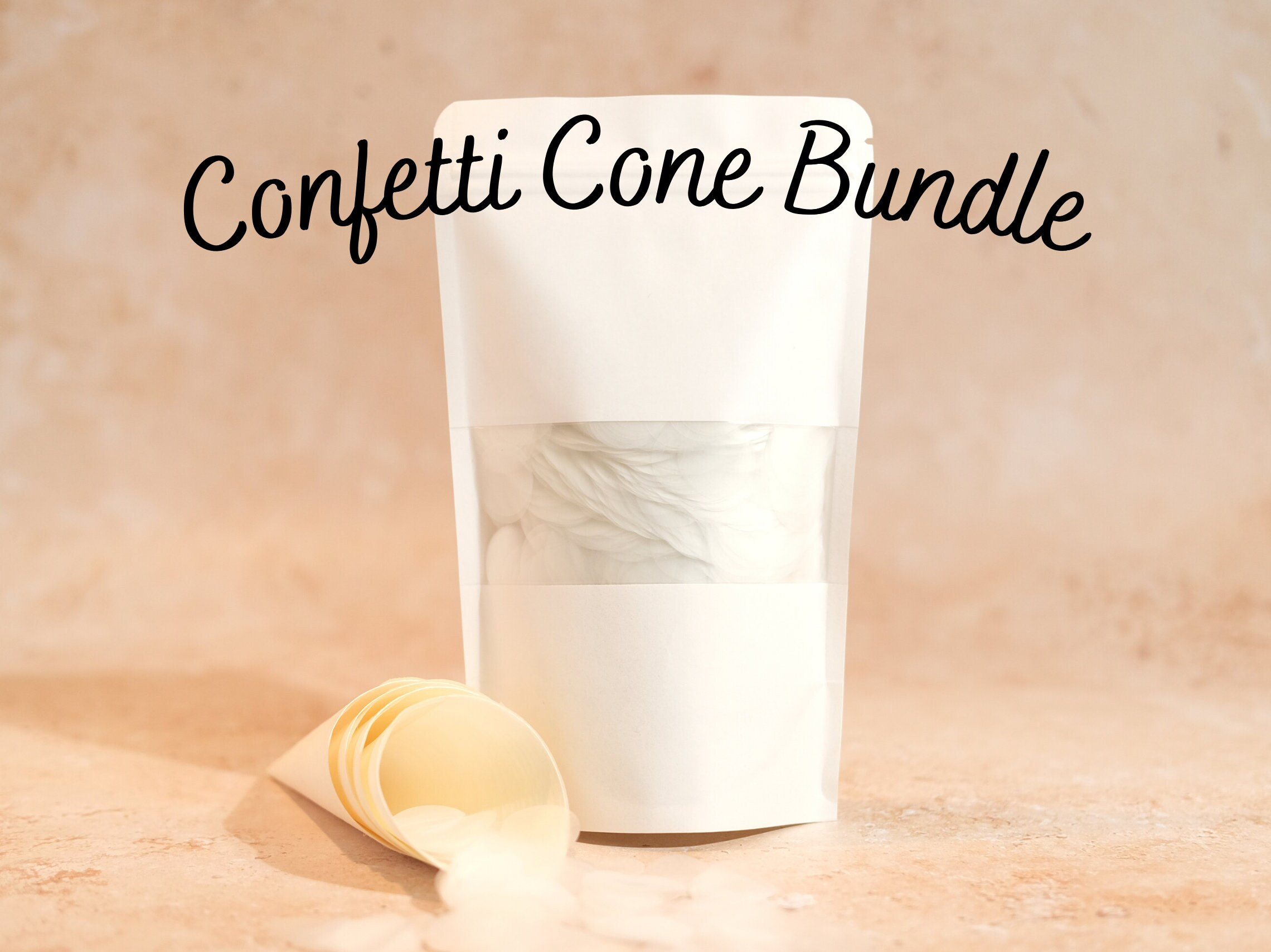 White Confetti & Cone Bundle | Water Soluble Biodegradable Rice Paper ...