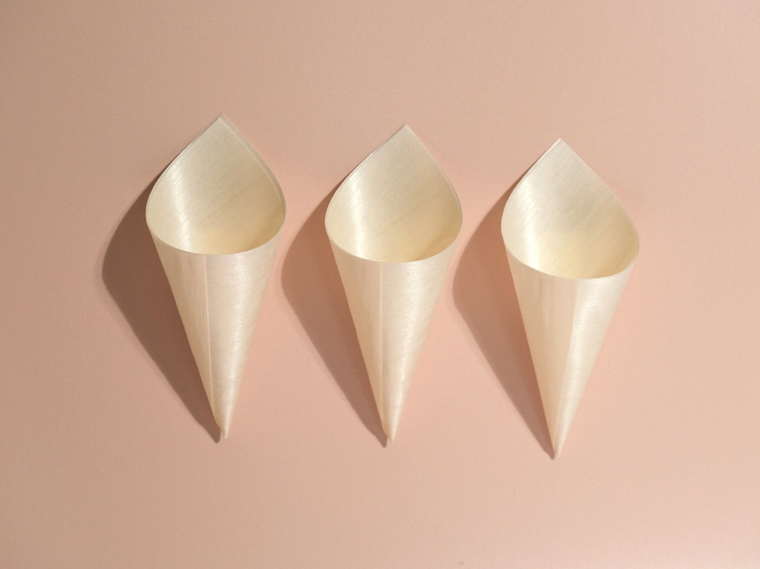 5 Inch Wood Wedding Confetti Cones | Empty Petal Toss Biodegradable ...