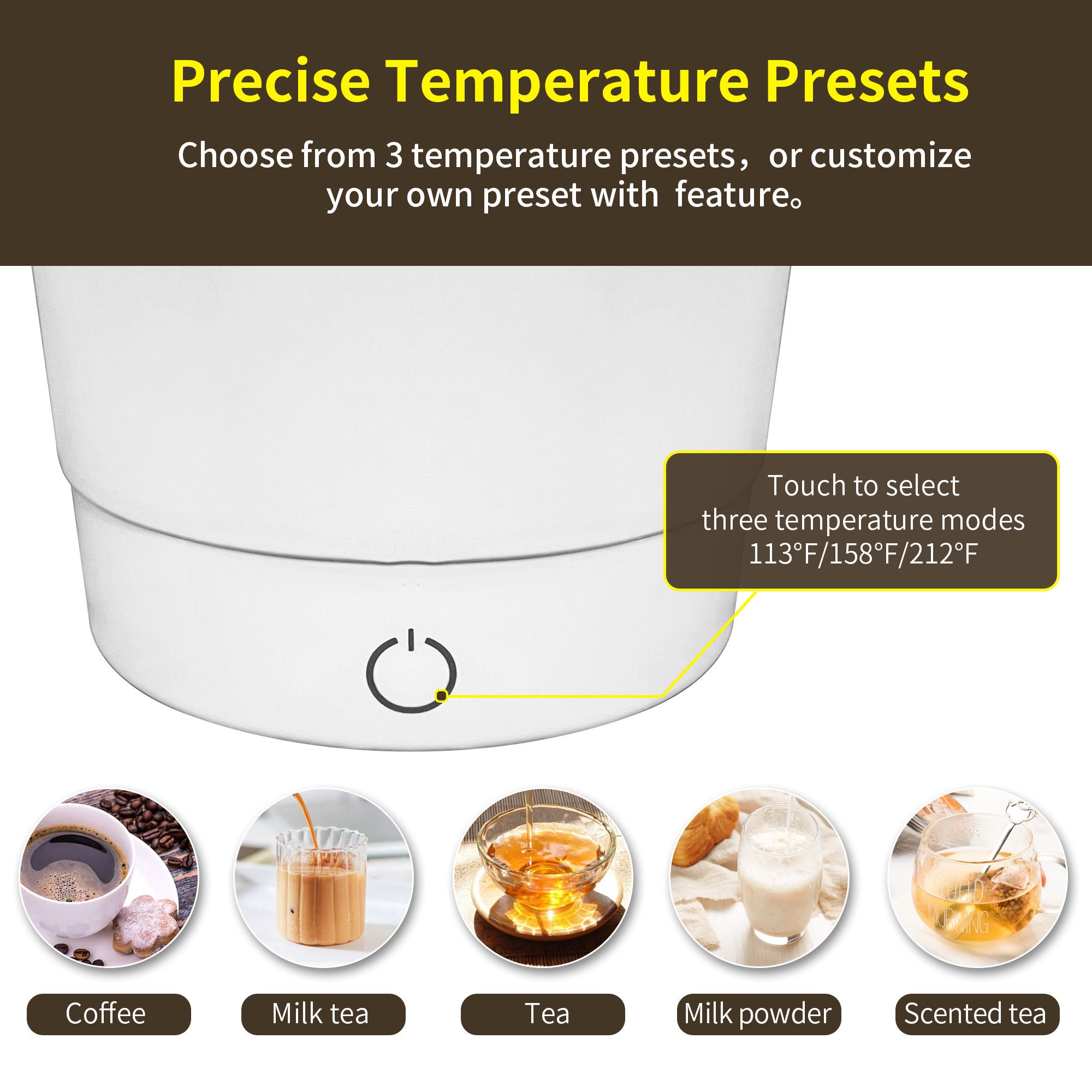 DULO 350ml Smart Electric Coffee Mug Warmer Heater Travel App Custom ...