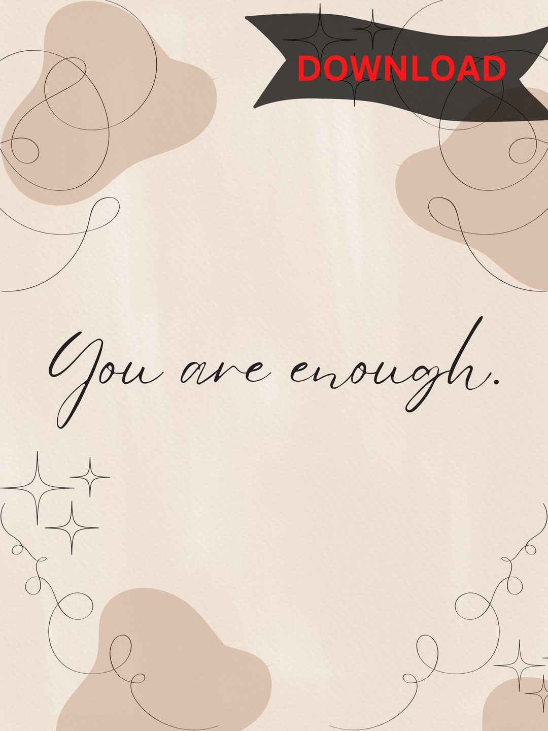 You Are Enough Poster for Digital Download - Etsy