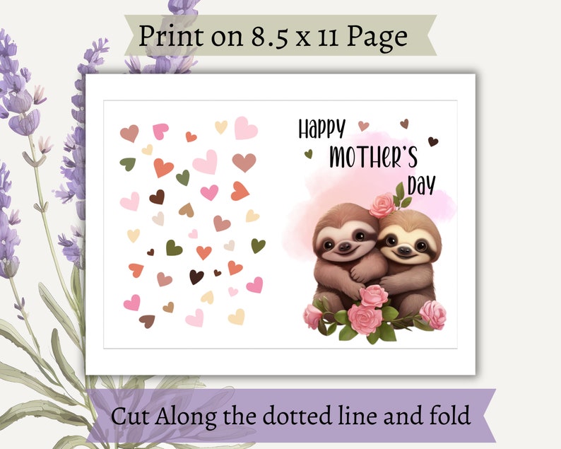 Baby Sloths Mother's Day Card, Sloth Greeting Card for Mothers Day ...