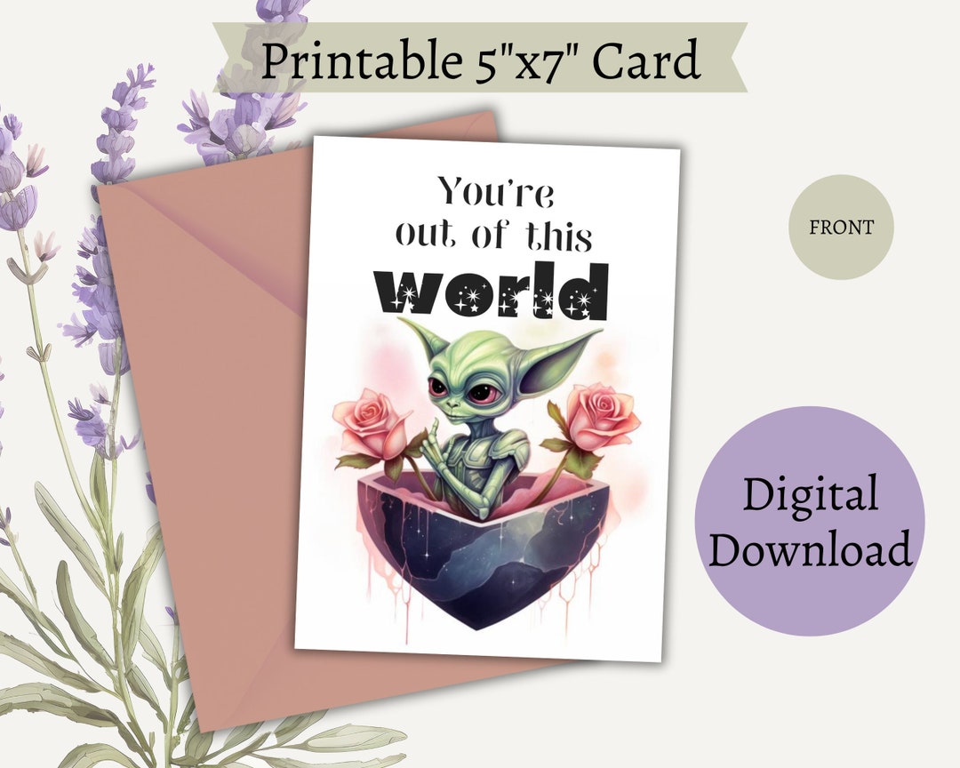 Out of This World Valentine's Day Card for Girlfriend, Alien Valentine ...