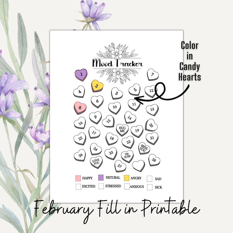 Mood Tracker Printable, Habit Tracker, Bullet Journal, Mood Journal ...