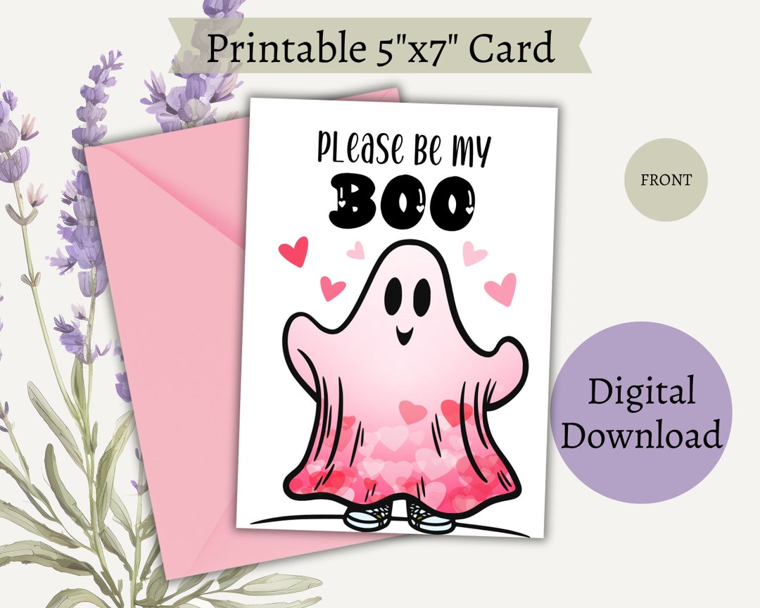 Please Be My Boo Valentine's Day Card for Girlfriend, Spooky Valentines ...