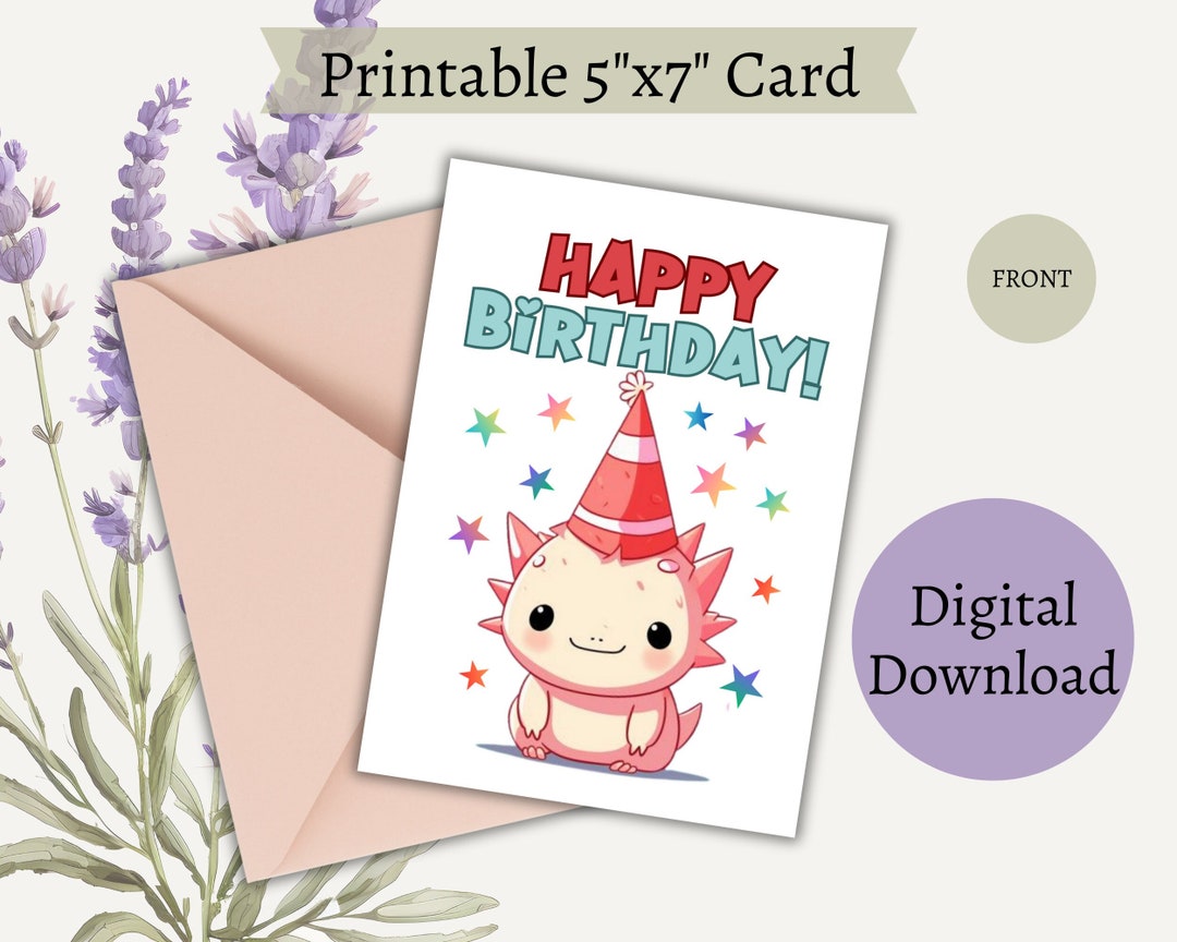 Axolotl Birthday Card, Happy Birthday Axolotl Lover, Happy Birthday ...