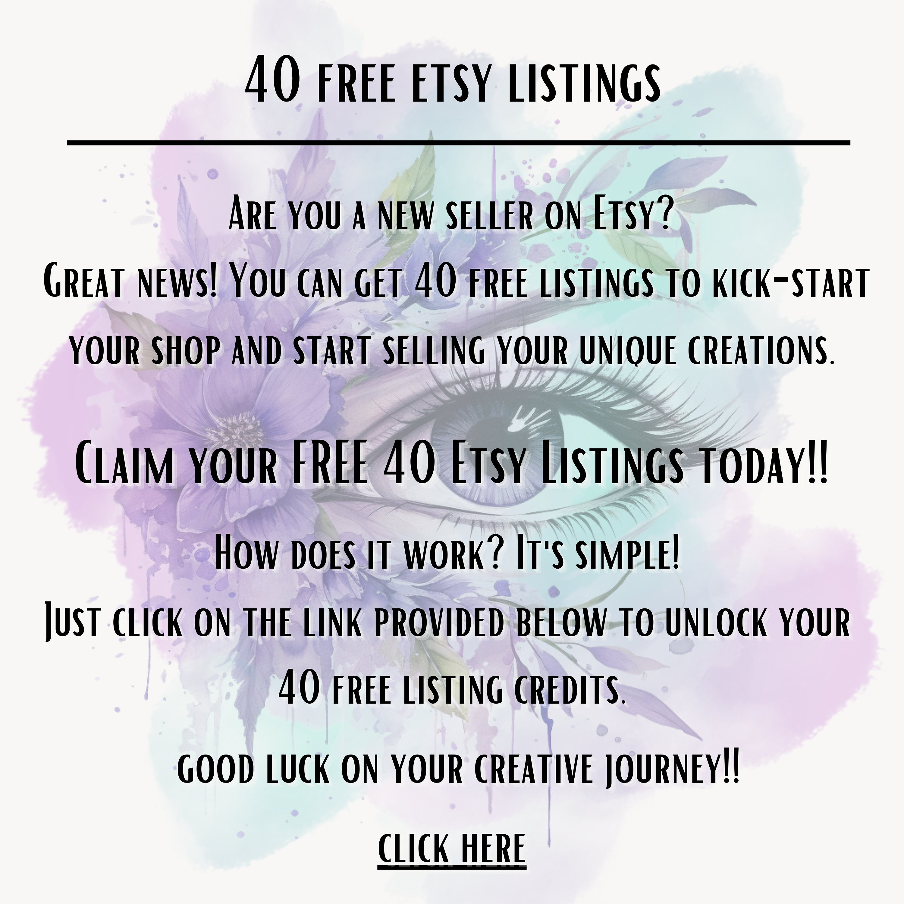 Listados gratuitos de Etsy 40 productos gratis 40 créditos de listado ...