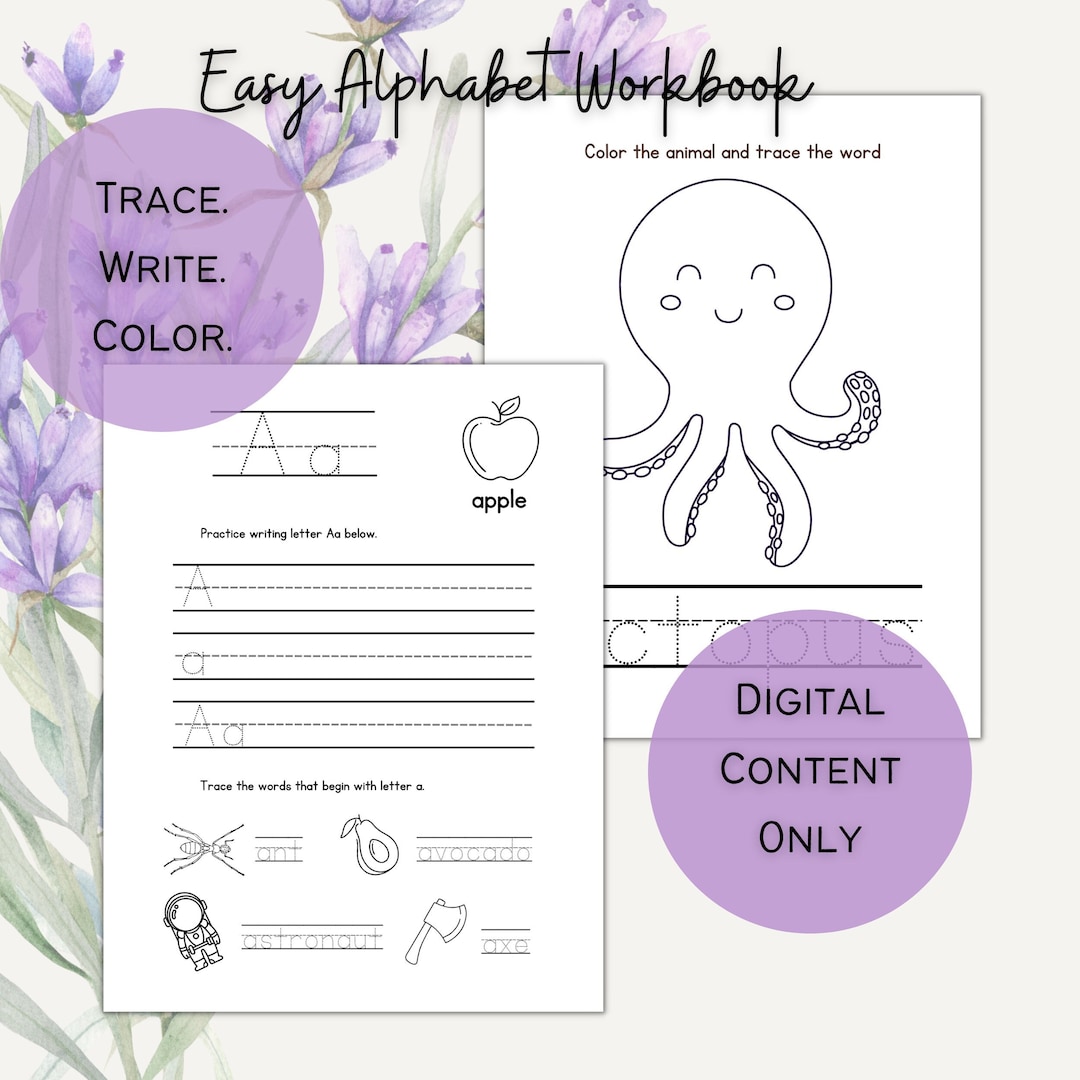 Alphabet Workbook for Kids, Learning to Write Letters for Children ...