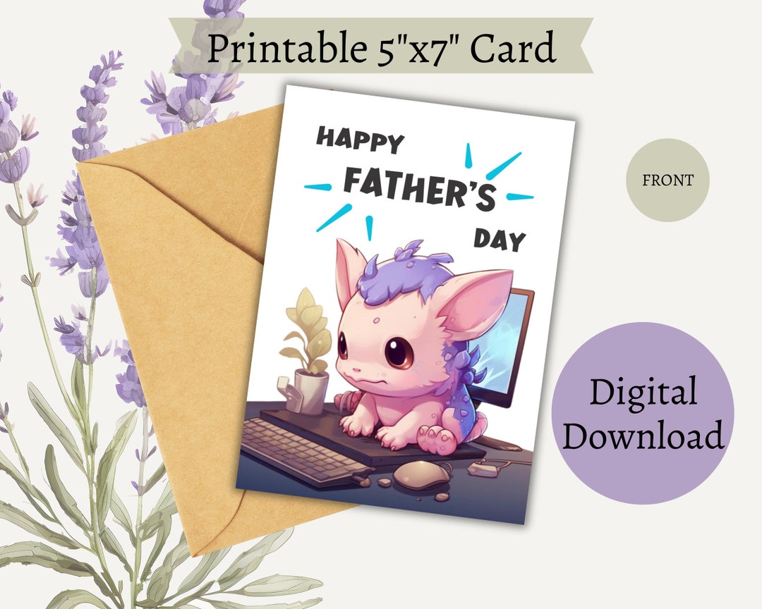 Baby Axolotls Father's Day Card, Axolotl Greeting Card for Fathers Day ...