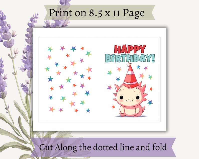 Axolotl Birthday Card, Happy Birthday Axolotl Lover, Happy Birthday ...
