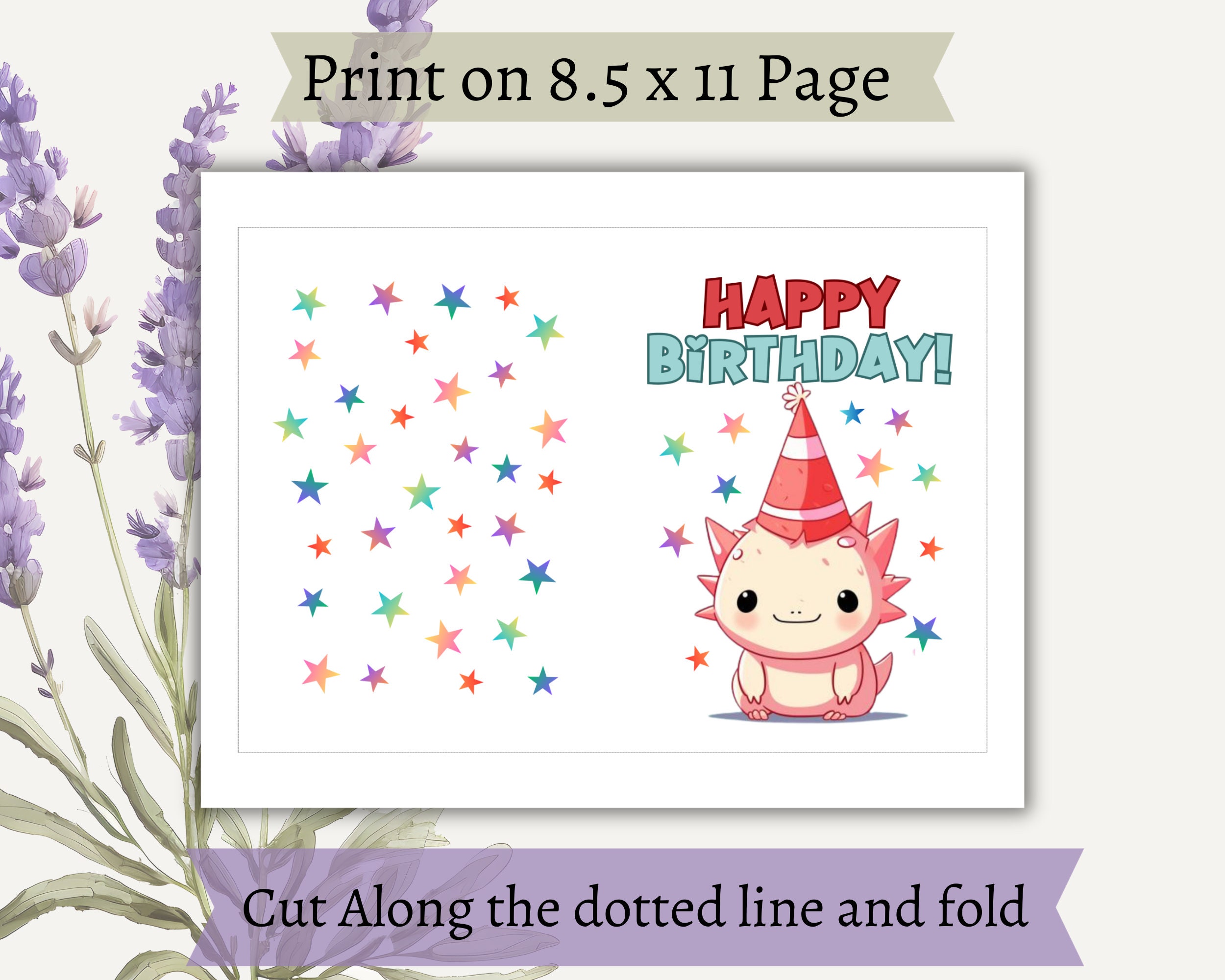 Axolotl Birthday Card, Happy Birthday Axolotl Lover, Happy Birthday ...