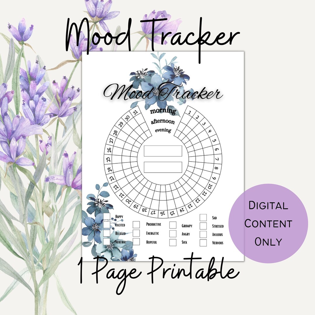 Mood Tracking for Bullet Journal Mood Tracker for Mental Health ...