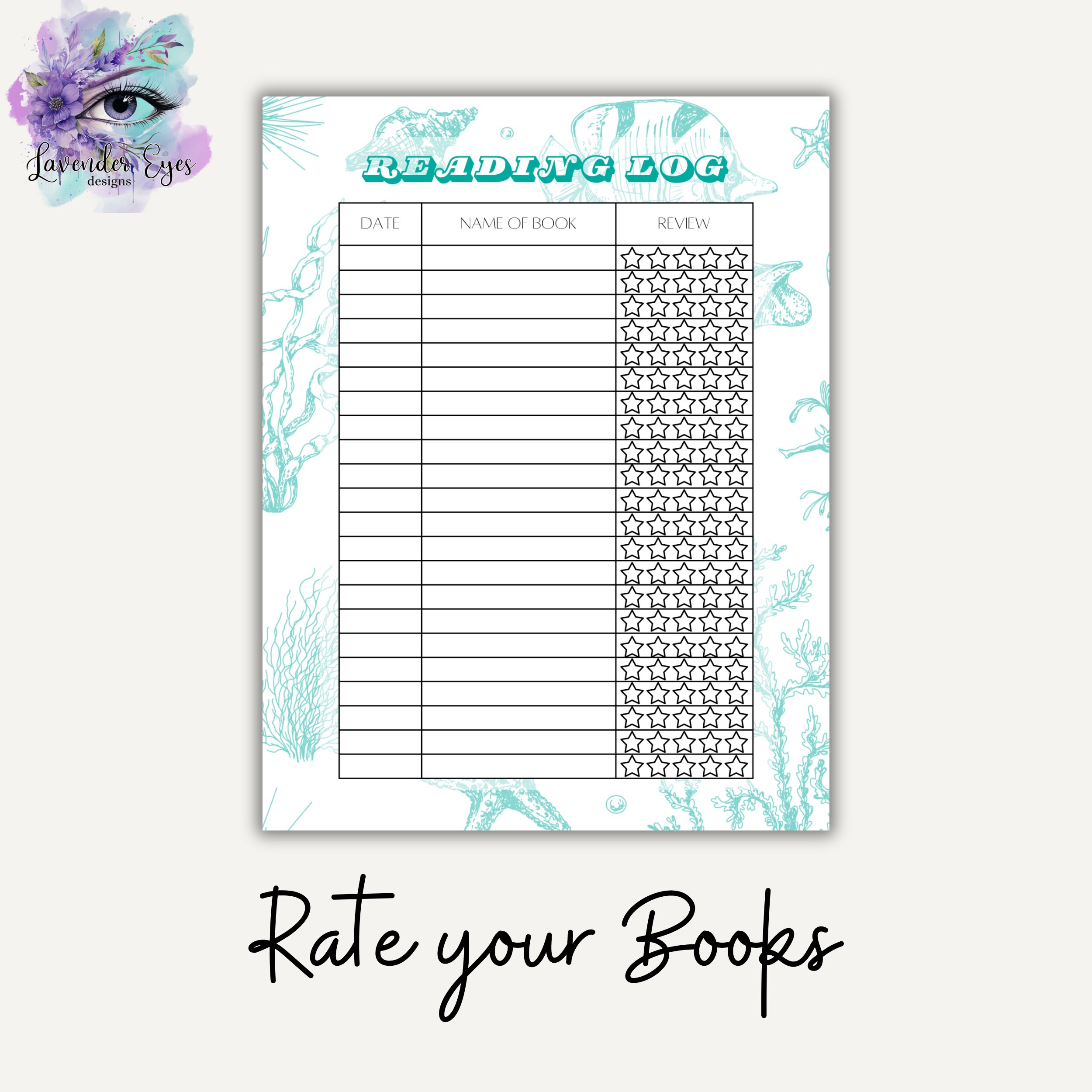 Kids Summer Reading Log, Book Tracker for Kids, Underwater Theme ...