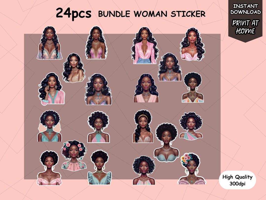 Sticker Printables for Girl, Sticker Collection, Digital Sticker, Print ...
