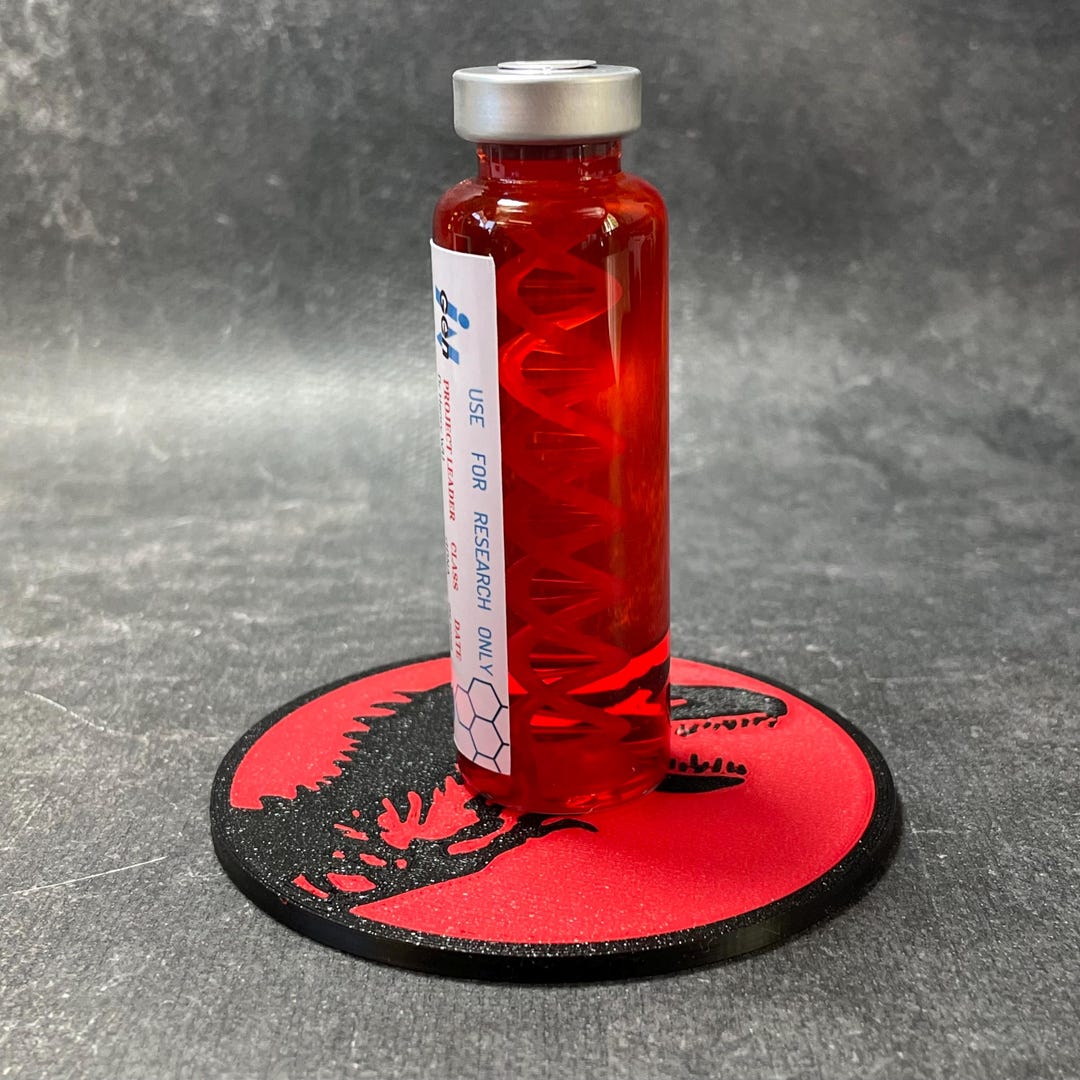 Tyrannosaurus Rex Dinosaur DNA Vial - Representation of a Dinosaur DNA ...