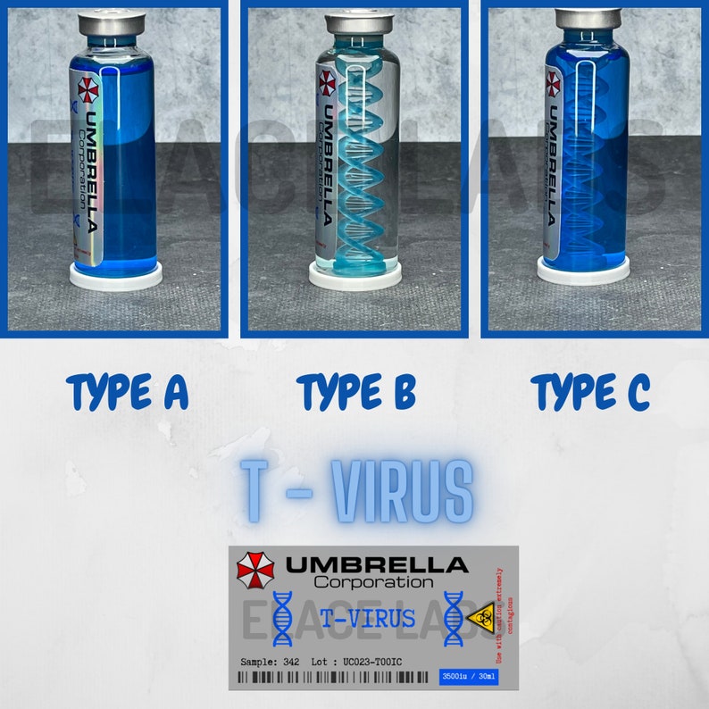 Fiole Virus 01 T Virus Resident EVIL Représentation d'un - Etsy France