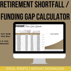 Retirement Funds Calculator and Sinking Funds Excel Template- Gold ...
