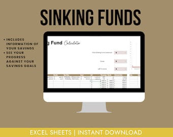 Retirement Funds Calculator and Sinking Funds Excel Template- Gold ...