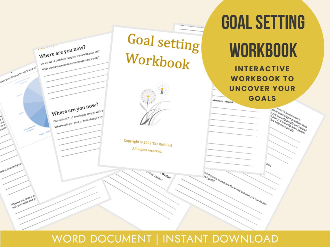 Goal-setting Workbook - Etsy