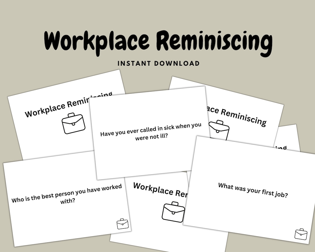 Dementia Workplace Reminiscing, Memory Game, Printable Dementia ...