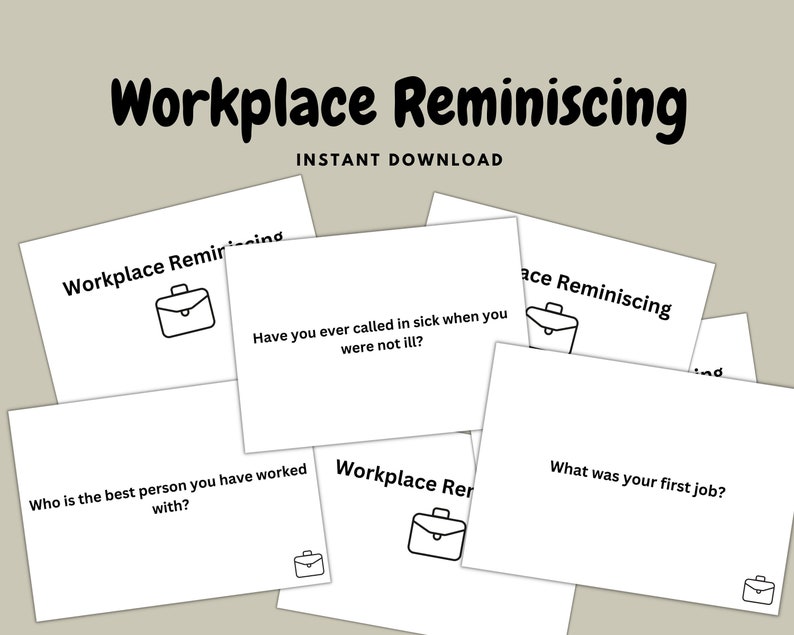 Dementia Workplace Reminiscing, Memory Game, Printable Dementia ...