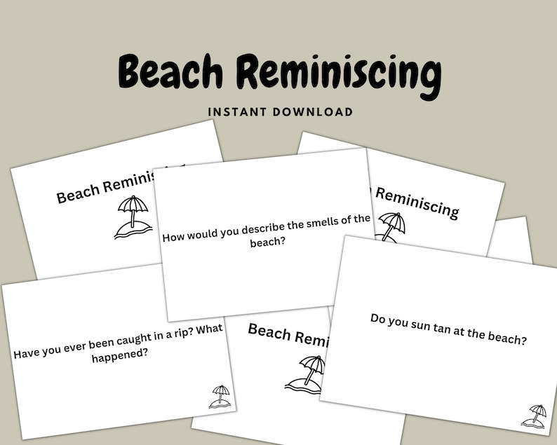 Dementia Beach Reminiscing, Memory Game, Printable Dementia Activity ...