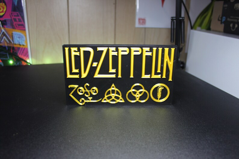 Led Zeppelin 3D Printed Logo Art - Etsy
