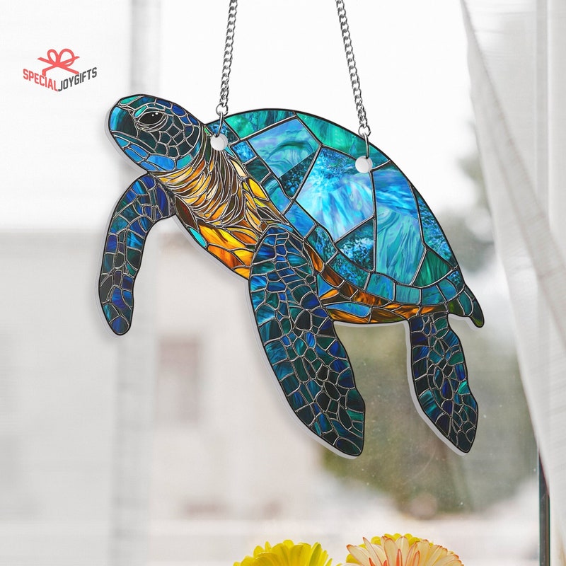 Turtle Suncatcher - Etsy