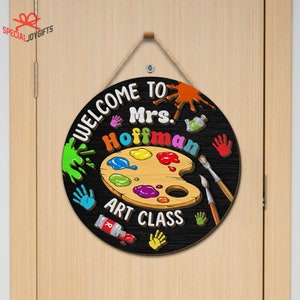 Personalized Art Teacher Door Sign, Teacher Door Sign,art Teacher Name ...