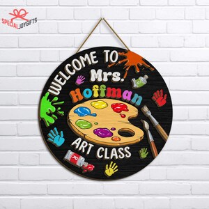 Personalized Art Teacher Door Sign, Teacher Door Sign,art Teacher Name ...