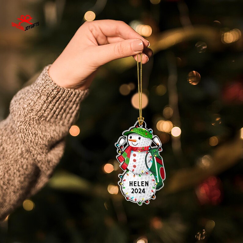 Personalized Golfer Snowman Ornament, Golfer Snowman Custom Shaped ...