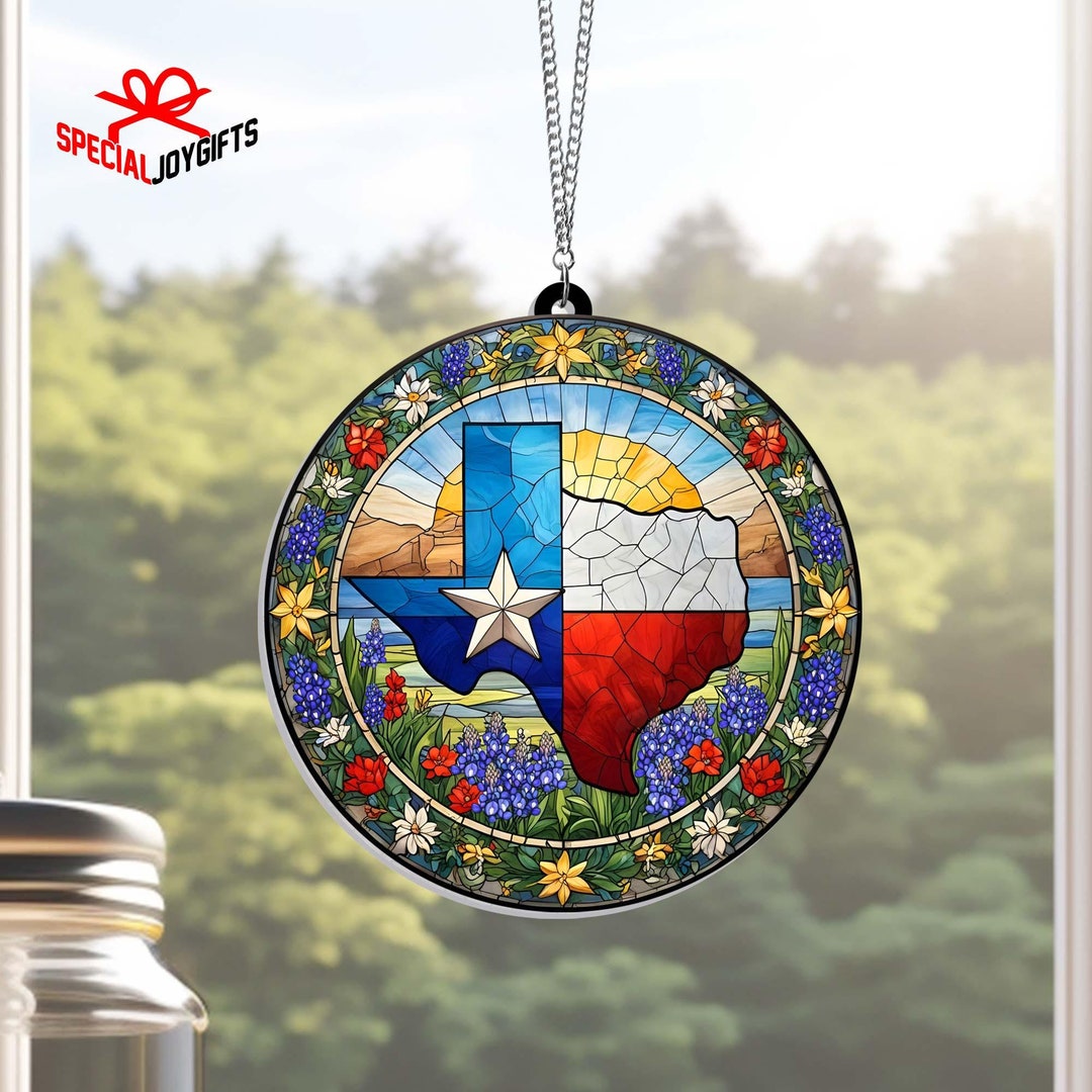 Texas Acrylic Suncatcher, Texas Window Hangings, Texas Ornament, Texas ...