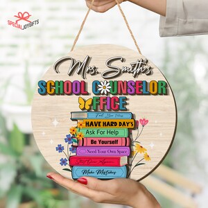 Personalized School Counselor Sign, Custom School Psychologist Gift ...