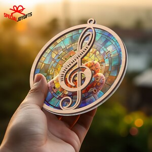Music Teacher Suncatcher Ornament, Music Lover Gift, Treble Clef ...