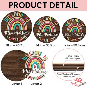 Personalised Teacher Rainbow Classroom Door Sign, Teacher Sign ...