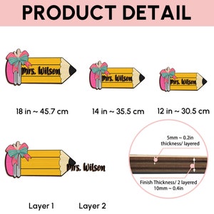 Personalized Teacher Pencil Door Hanger, Teacher Appreciation Gift ...