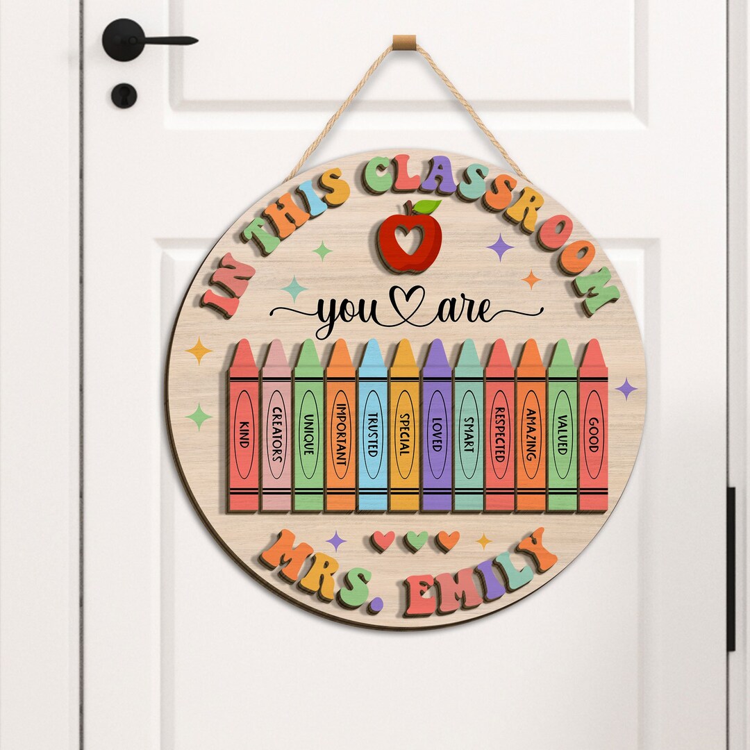 Personalized Teacher Door Sign, Teacher Appreciation Gift,back to ...