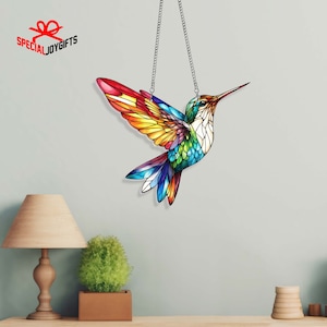 Hummingbird Suncatcher Hanging Sign, Hummingbird Ornament Lovers Gift ...