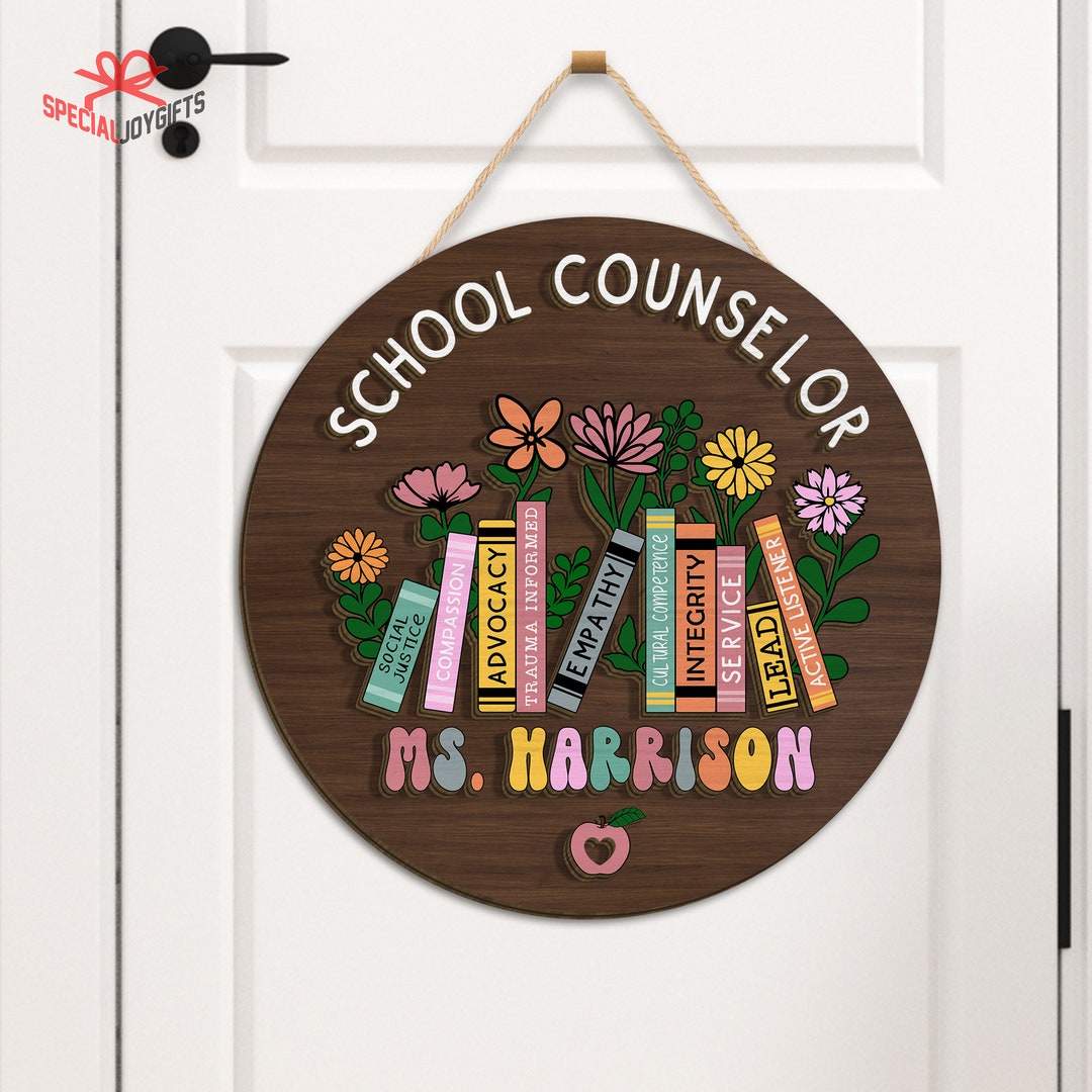 Personalized School Counselor Sign, Custom School Psychologist Gift ...
