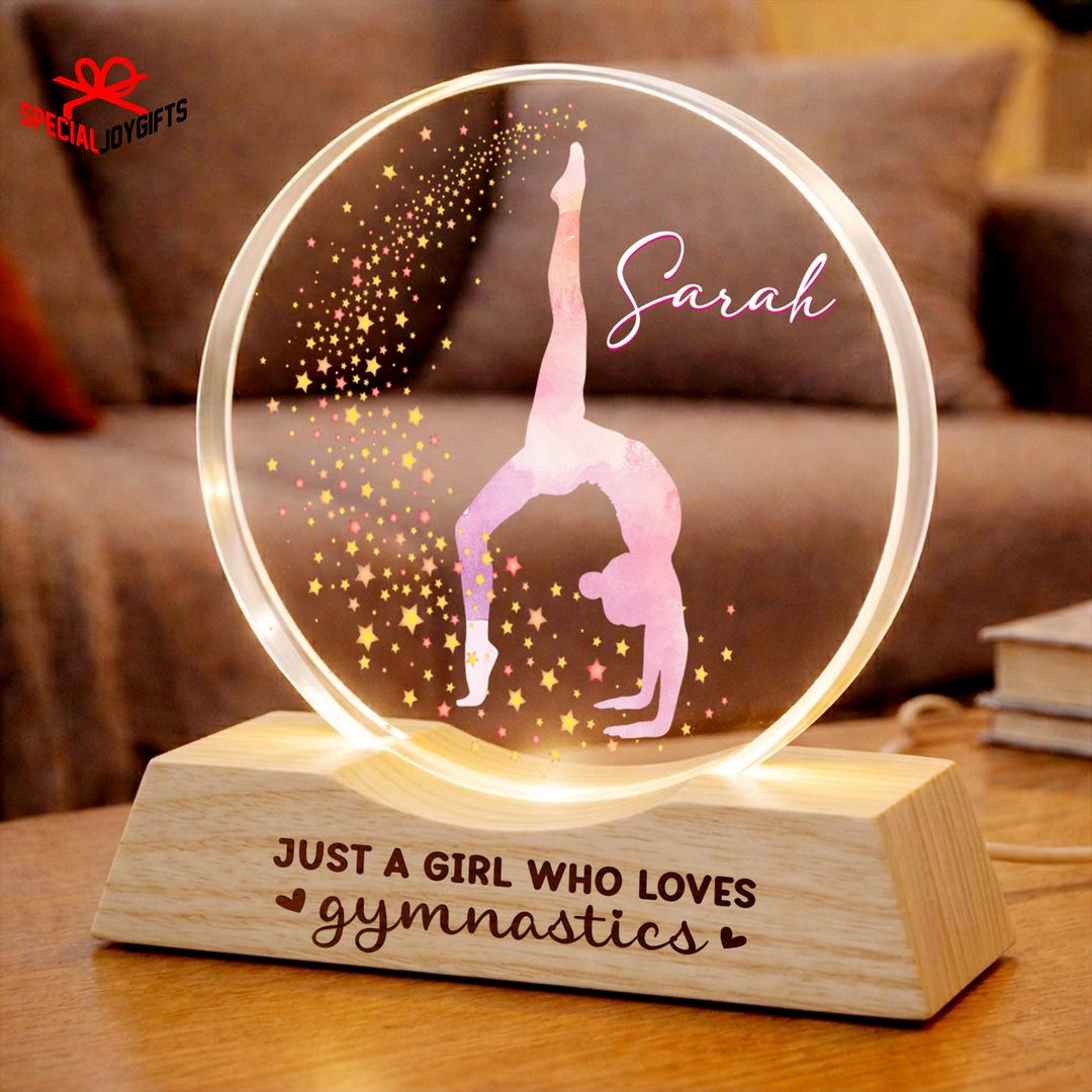 Personalized Gymnastics Gift Wave Night Light, Gift for Daughter ...