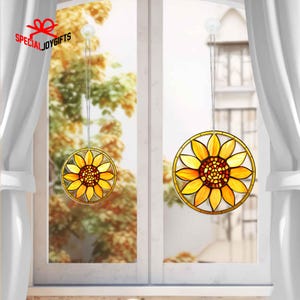 Sunflower Suncatcher Hanging Sign, Sunflower Ornament, Flowers ...