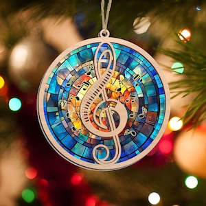 Music Teacher Suncatcher Ornament, Music Lover Gift, Treble Clef ...