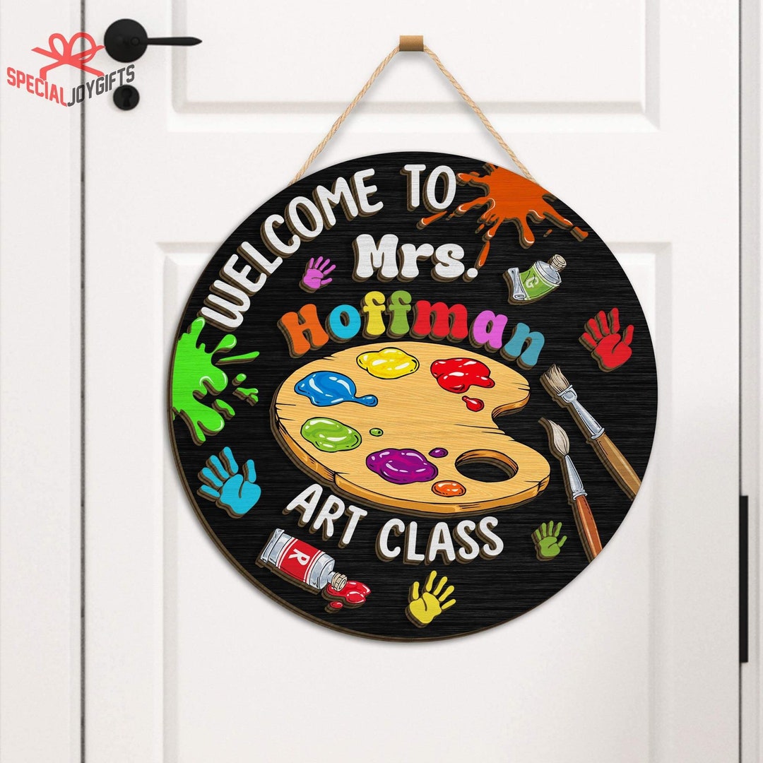 Personalized Art Teacher Door Sign, Teacher Door Sign,art Teacher Name ...