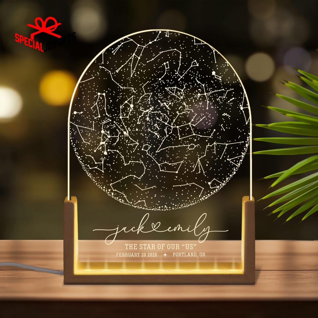 Personalized Star Map Night Light | Custom Night Sky Gifts | Engagement ...
