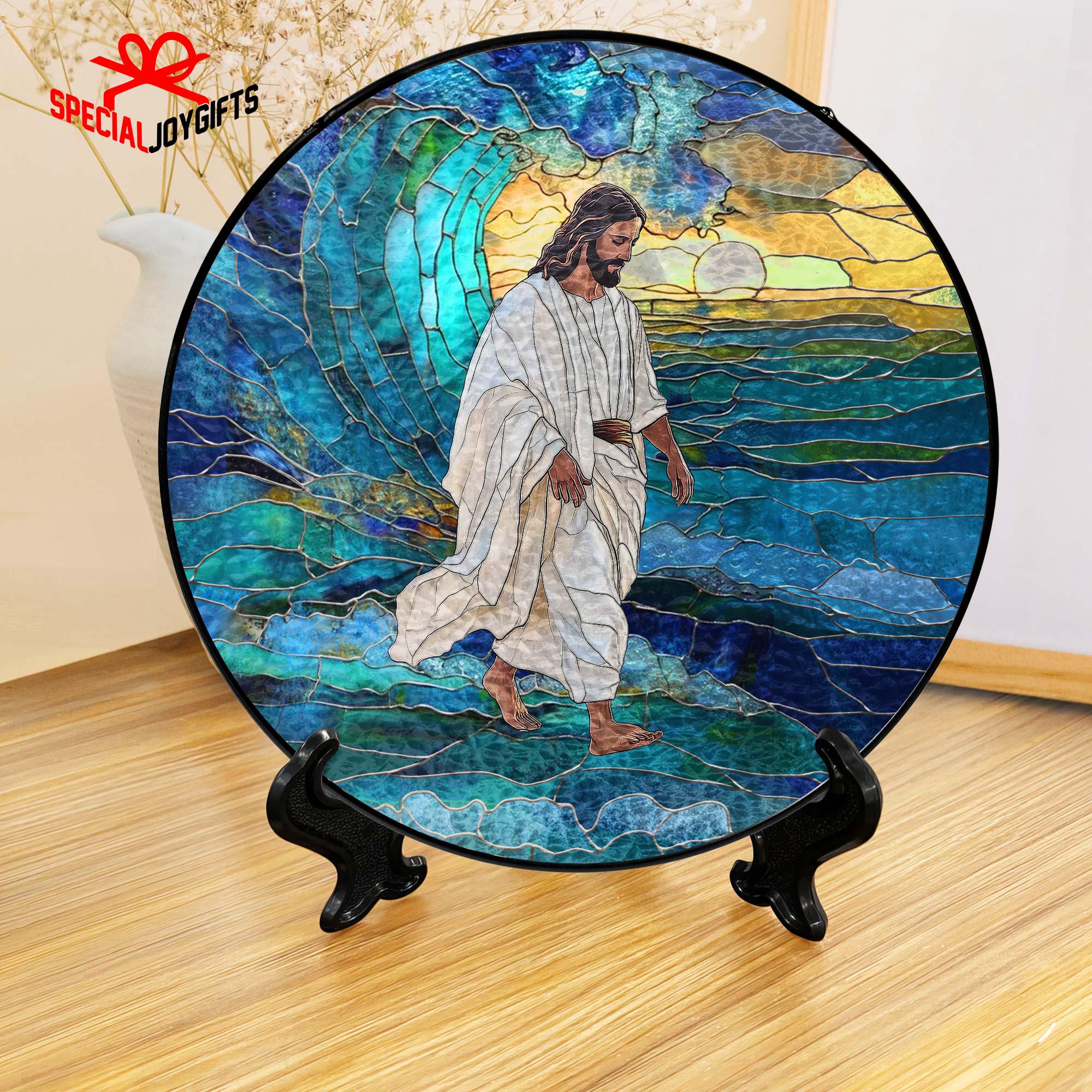 Stained Glass Jesus Christ Suncatcher, Christian Glass Windows Hanging ...