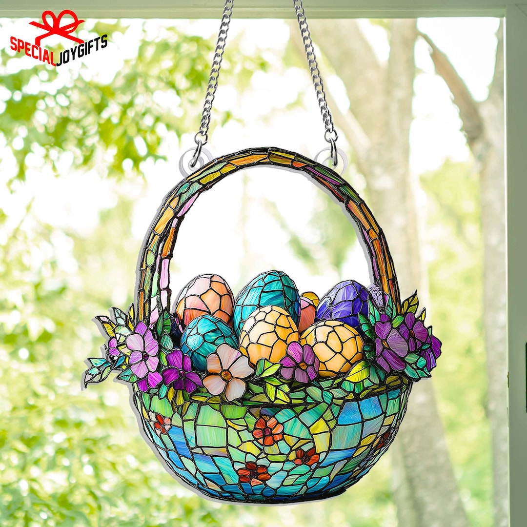 Easter ACRYLIC Suncatcher, Easter Egg Window Decor, Easter Suncatcher ...