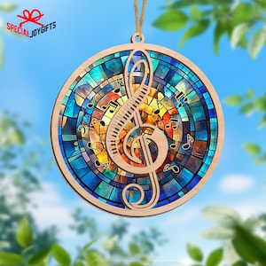 Music Teacher Suncatcher Ornament, Music Lover Gift, Treble Clef ...