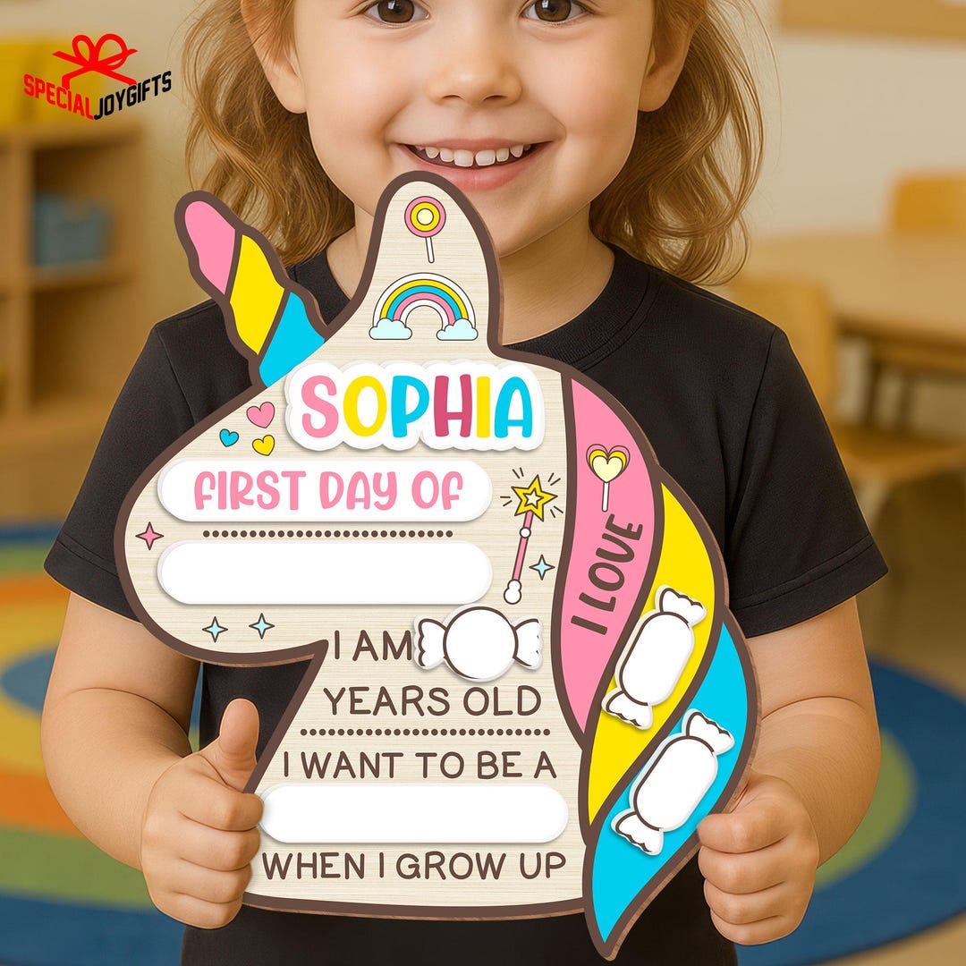 Custom Name First Day of School Sign, Back to School Board for ...