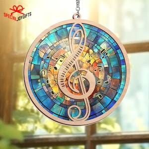 Music Teacher Suncatcher Ornament, Music Lover Gift, Treble Clef ...