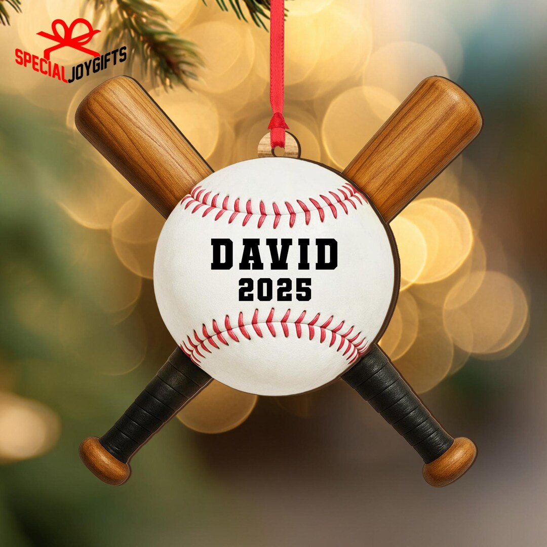 Personalized Baseball Ornament, Custom Baseball Player Ornament ...