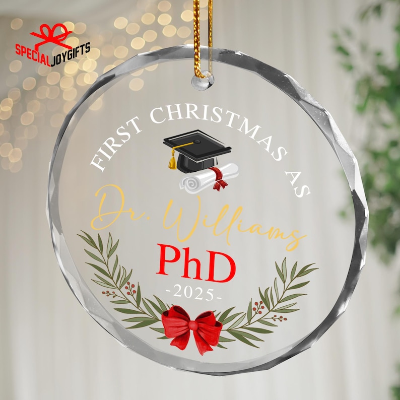 Personalized Phd Christmas Ornament, Custom Phd Graduation Gift, New ...